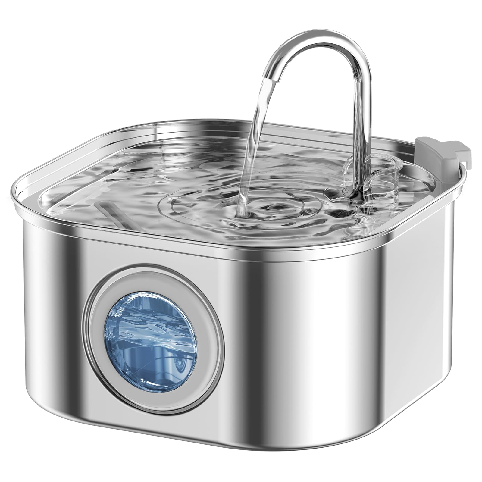 NautyPaws Cat Water Fountain, 3.2L/108oz Stainless Steel Pet Water ...