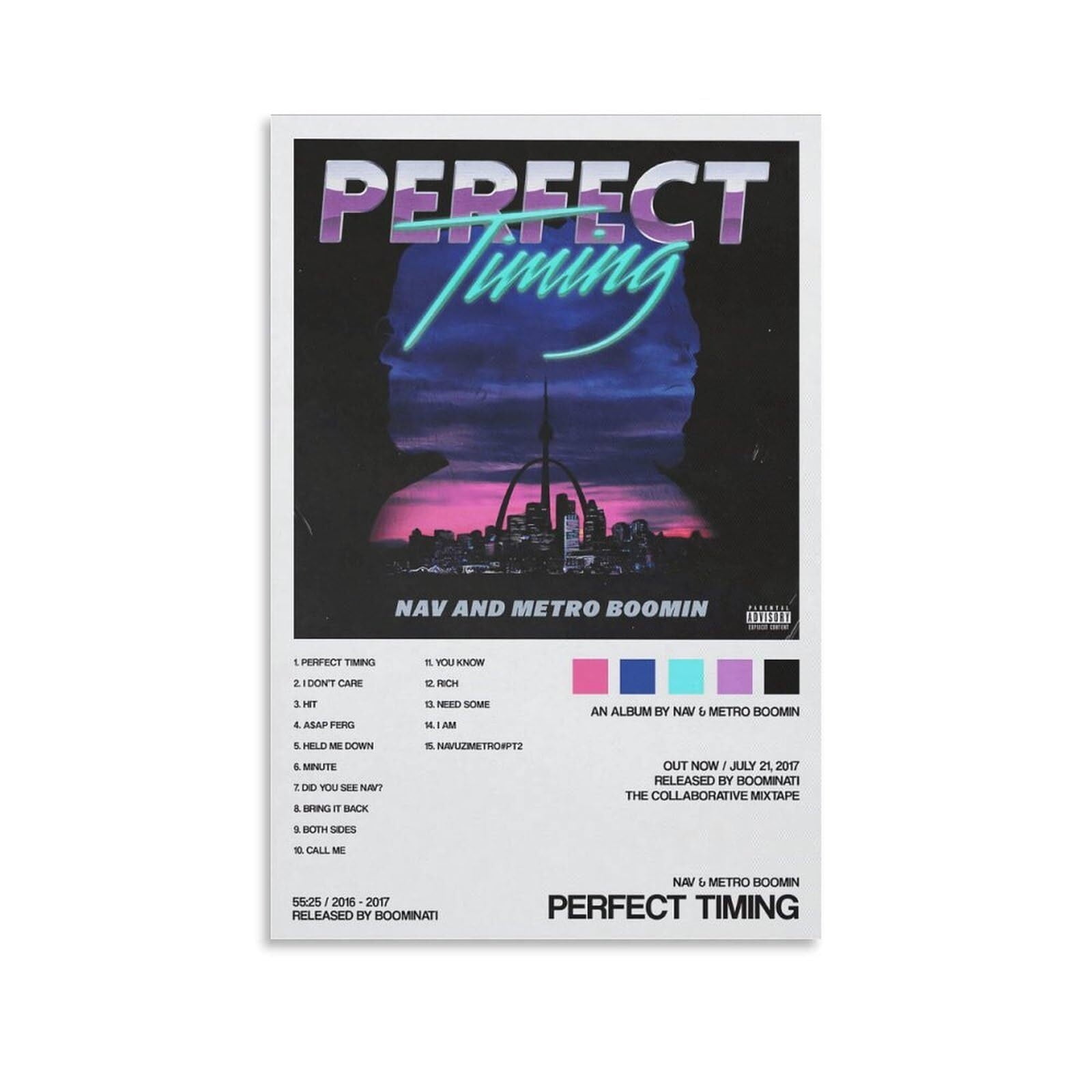 Nav And Metro Boomin - Timing Album Cover Canvas Poster Print Music ...