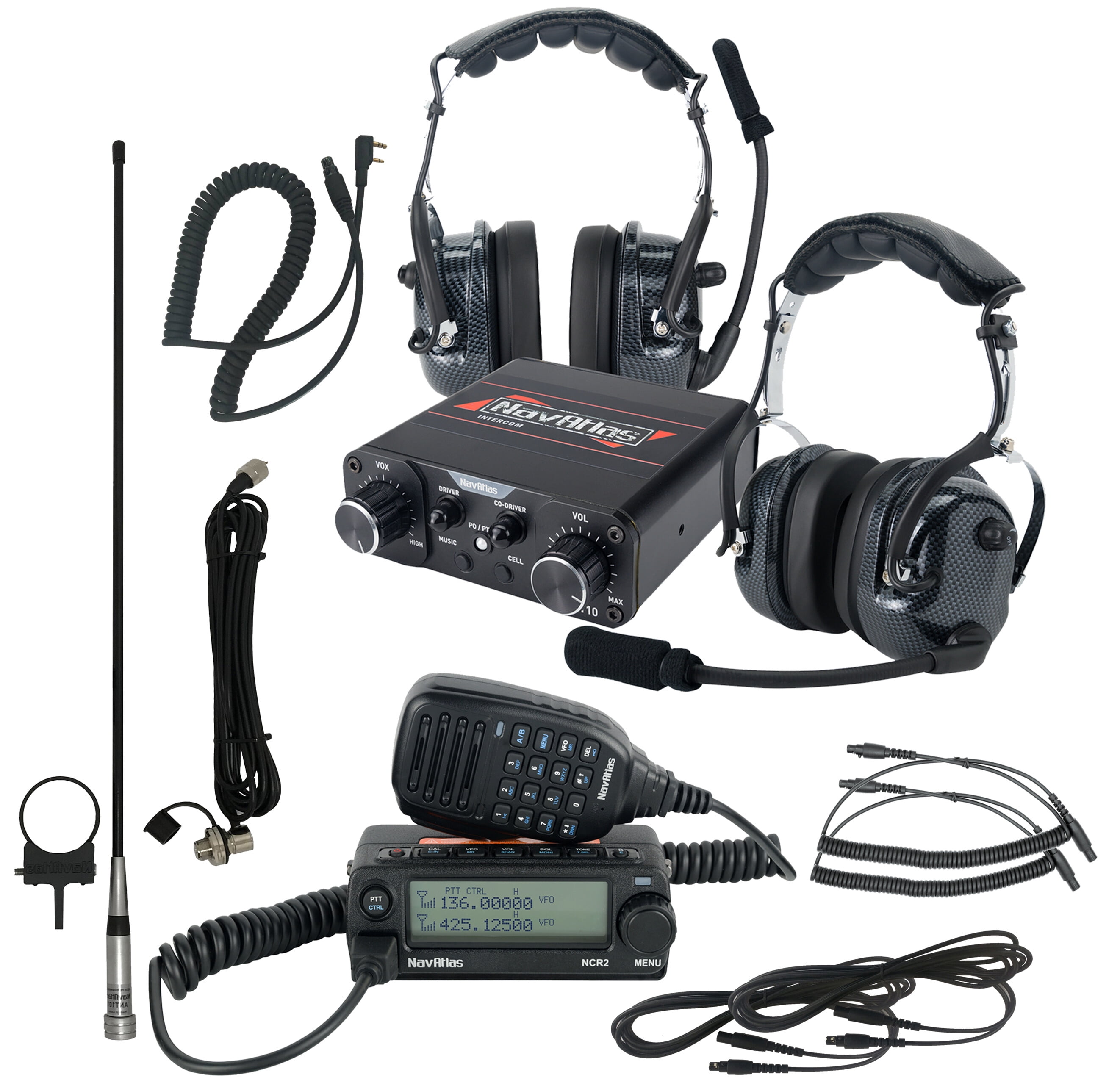 Navatlas NIROH2 Intercom and Radio Kit Two with Over-The-Head Headsets ...