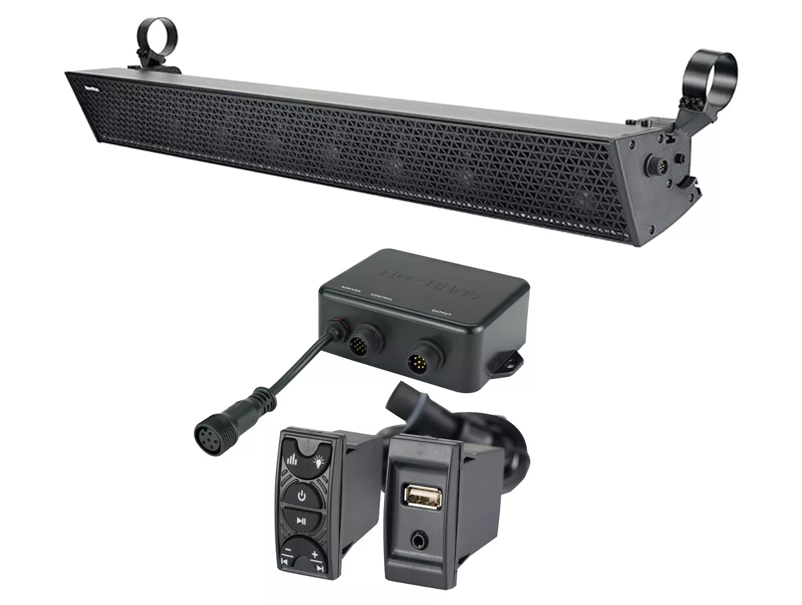 Nav Atlas NS27A Amplified 27" Soundbar with NA2BT Dash Mount Bluetooth ...