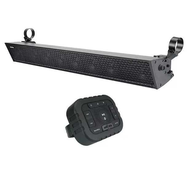 NavAtlas NS35A Amplified 35" Soundbar with NA1BT Cage Mount Bluetooth ...