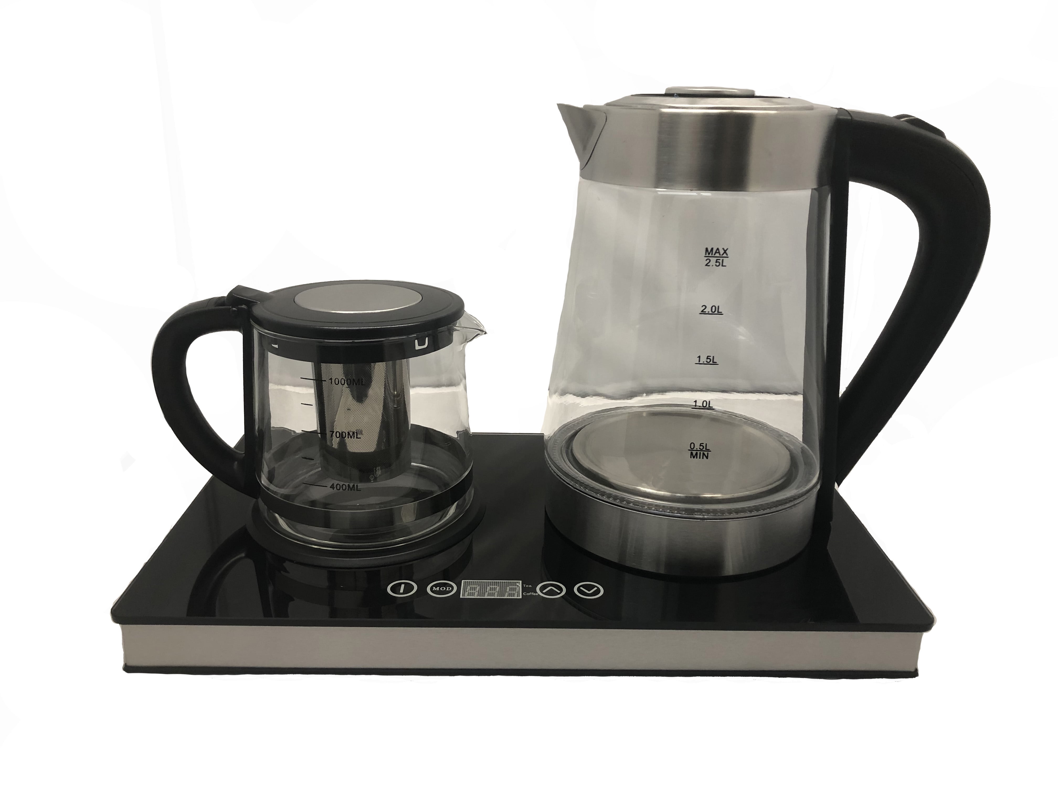 Navah 2.5L Electric Turkish Double Glass Digital Kettle and 1.0L Tea ...