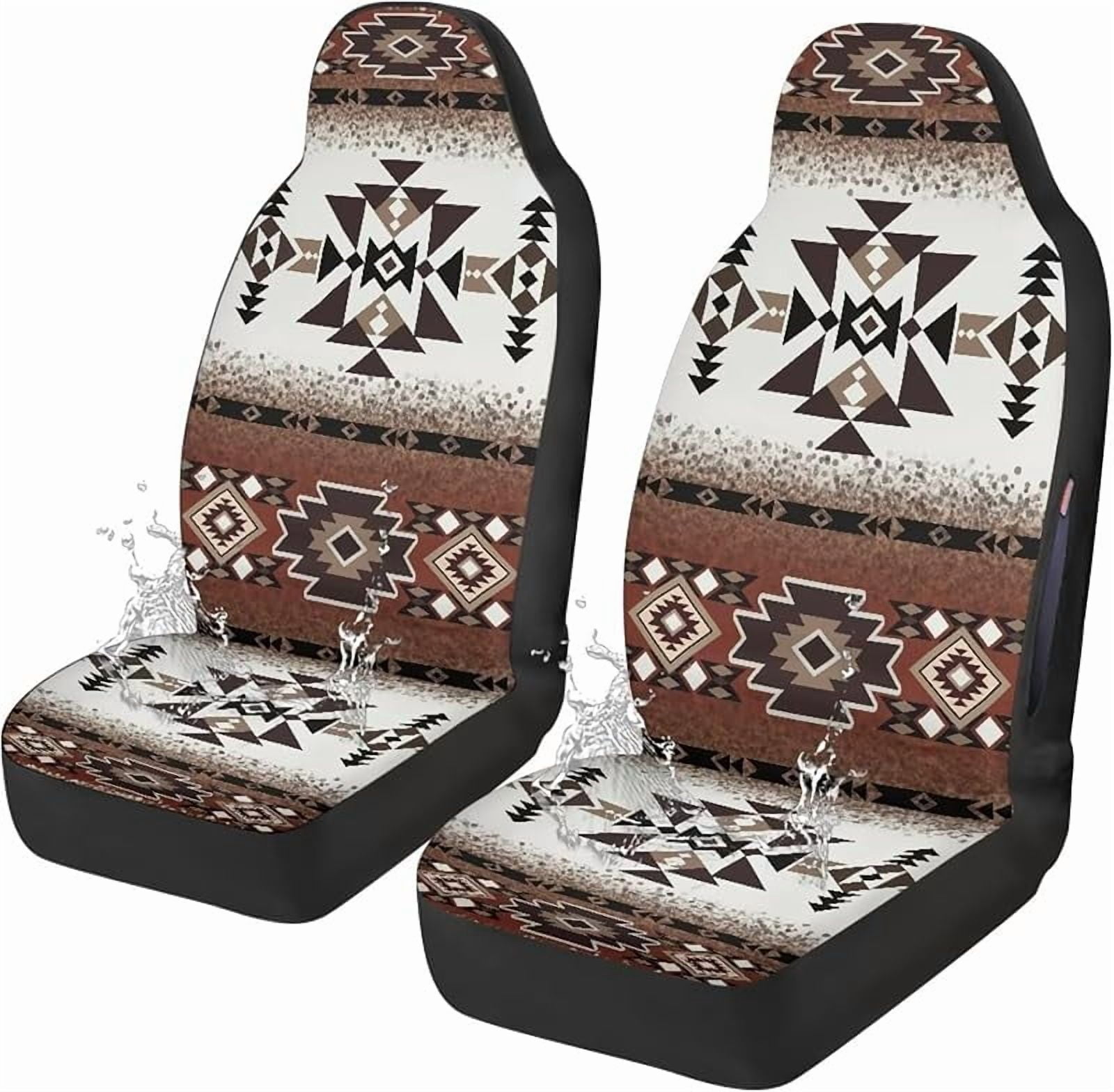 Navajo Aztec Car Seat Covers for Front Seats Red Driver Seat Cover Pack ...