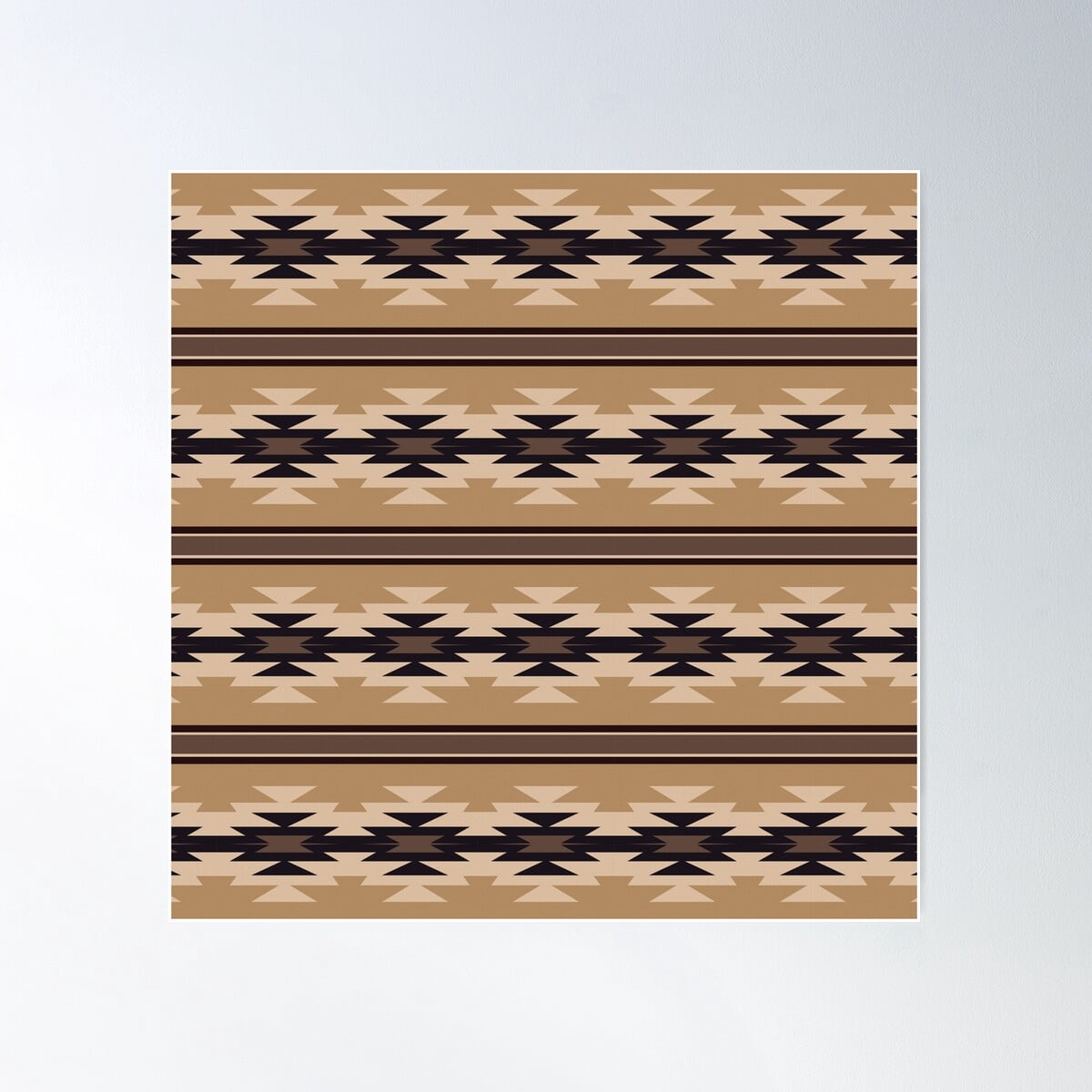 Navajo Cream And Black Poster Wall Art, Modern Wall Decor For Living ...