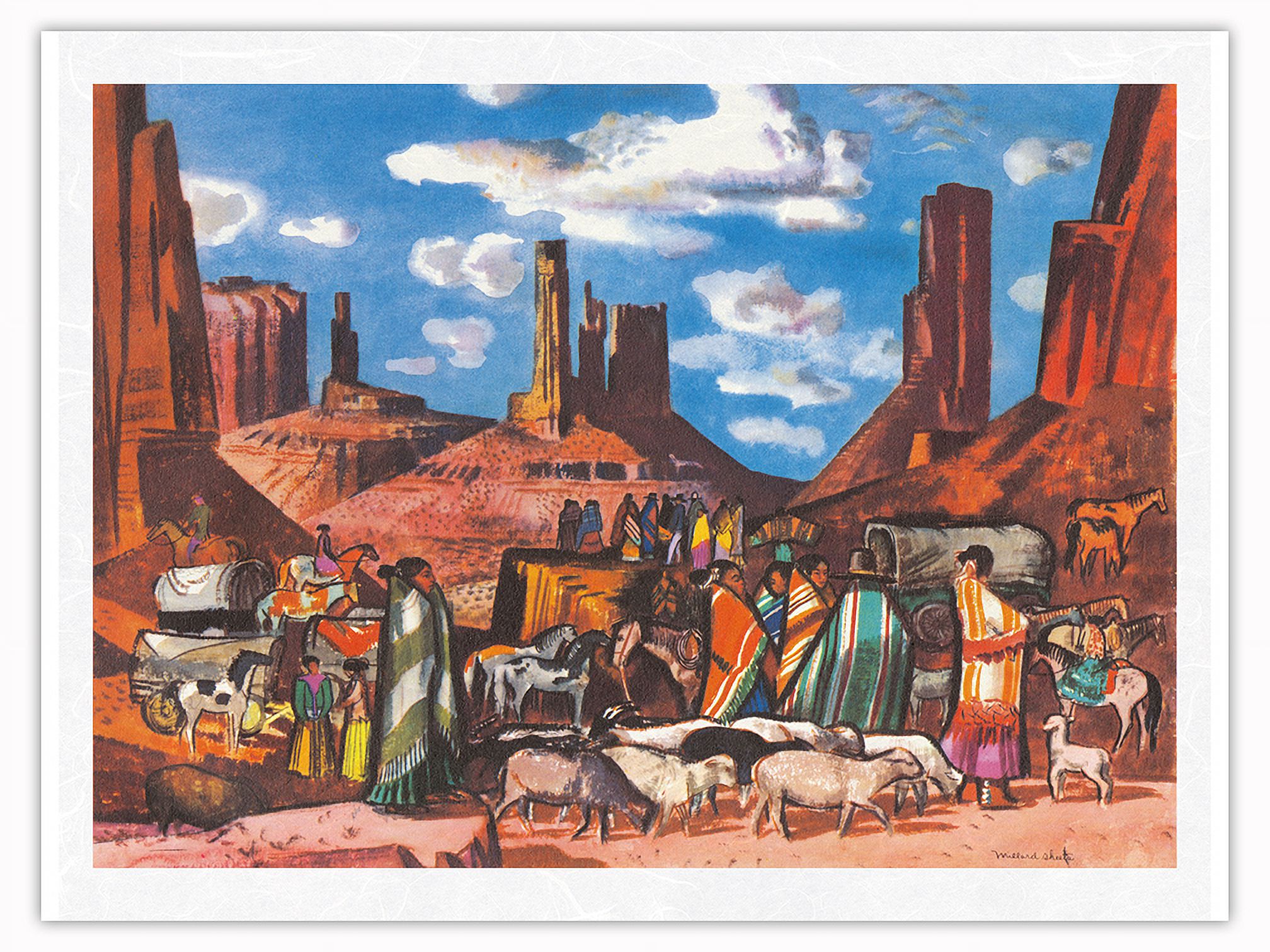 Navajo Encampment - Monument Valley Utah - United Air Lines - Vintage ...