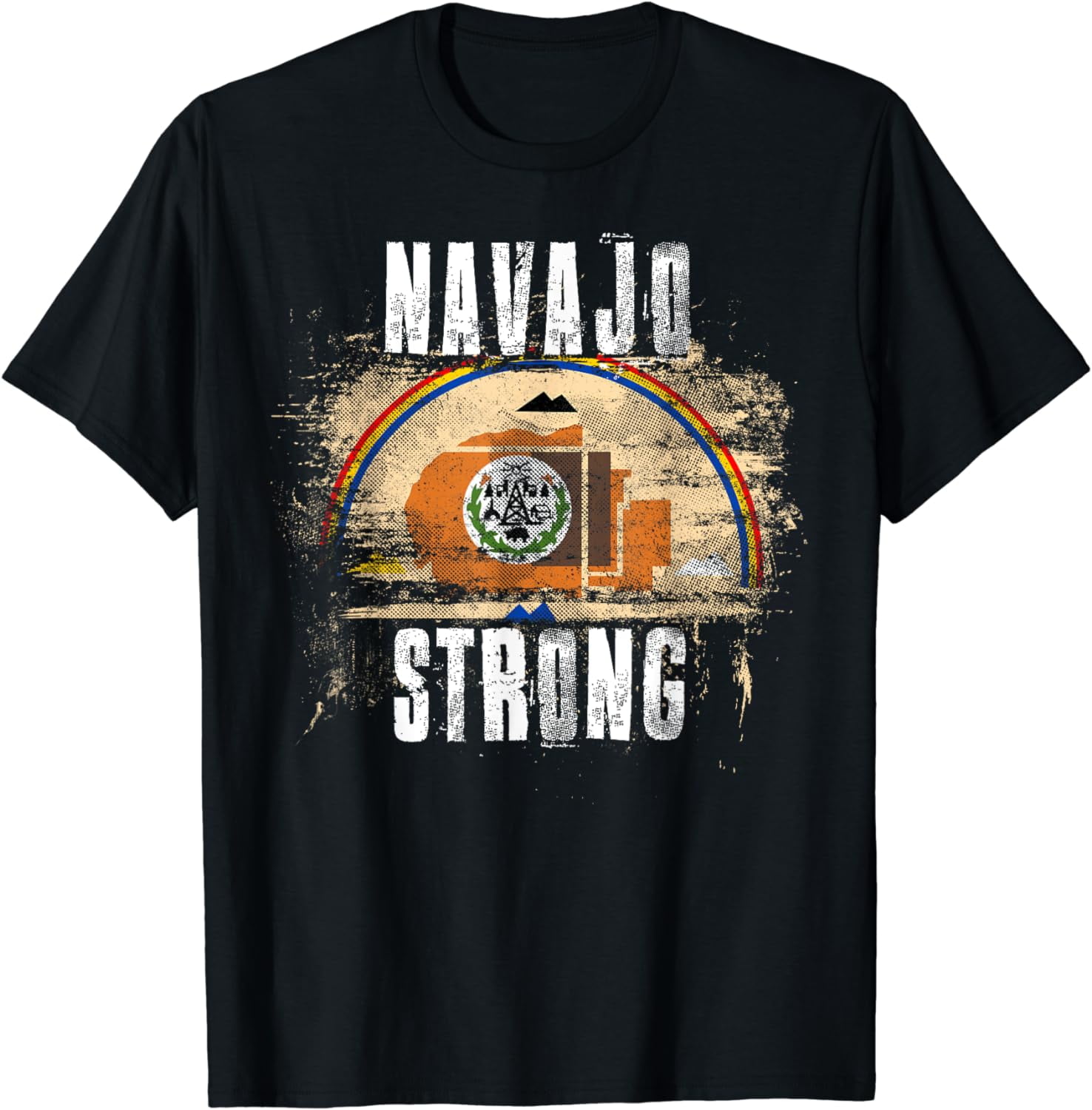 Navajo Strong Distressed Flag - Navajo Pride Cotton T-Shirt - Walmart.com