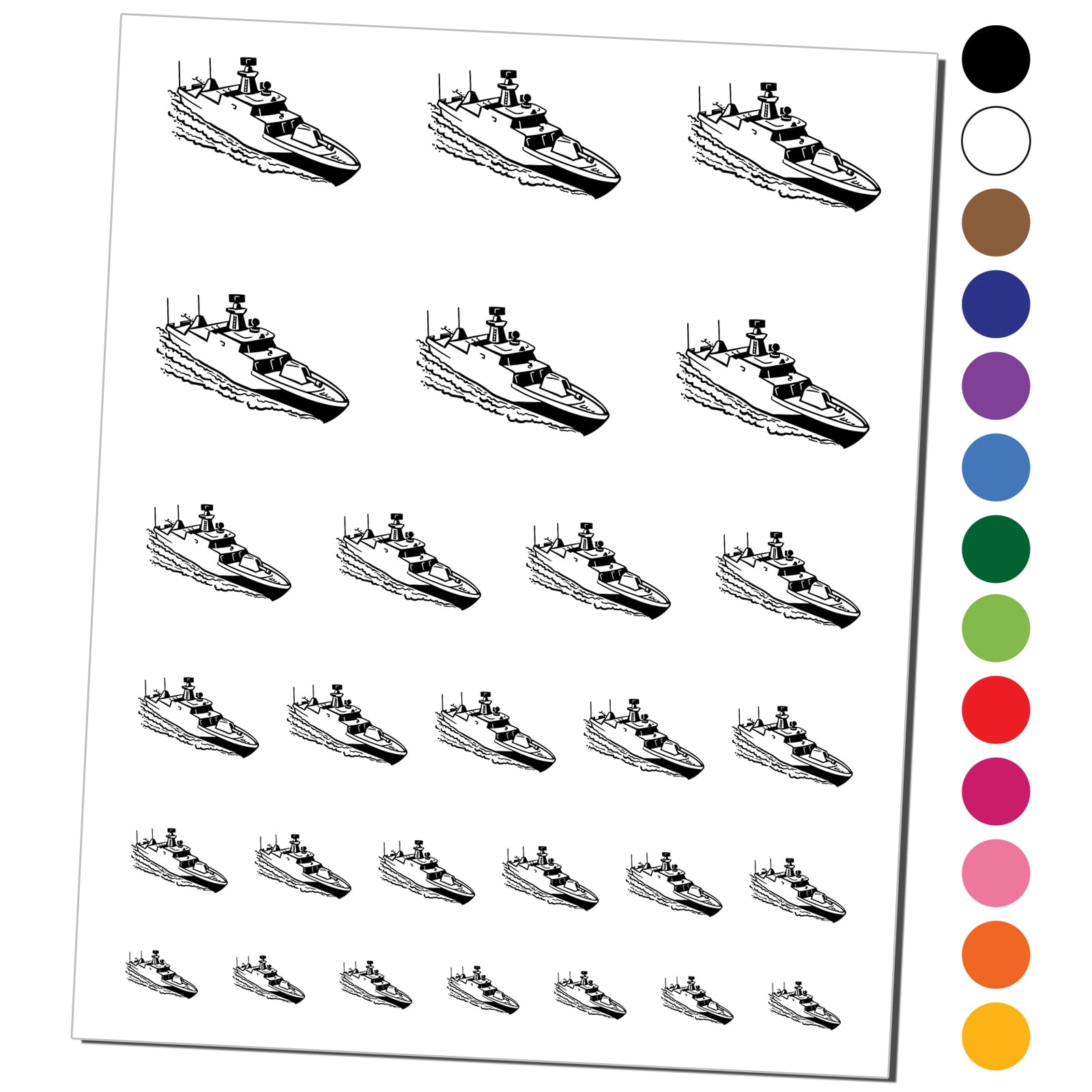 Naval Military Destroyer Battleship Water Resistant Temporary Tattoo ...