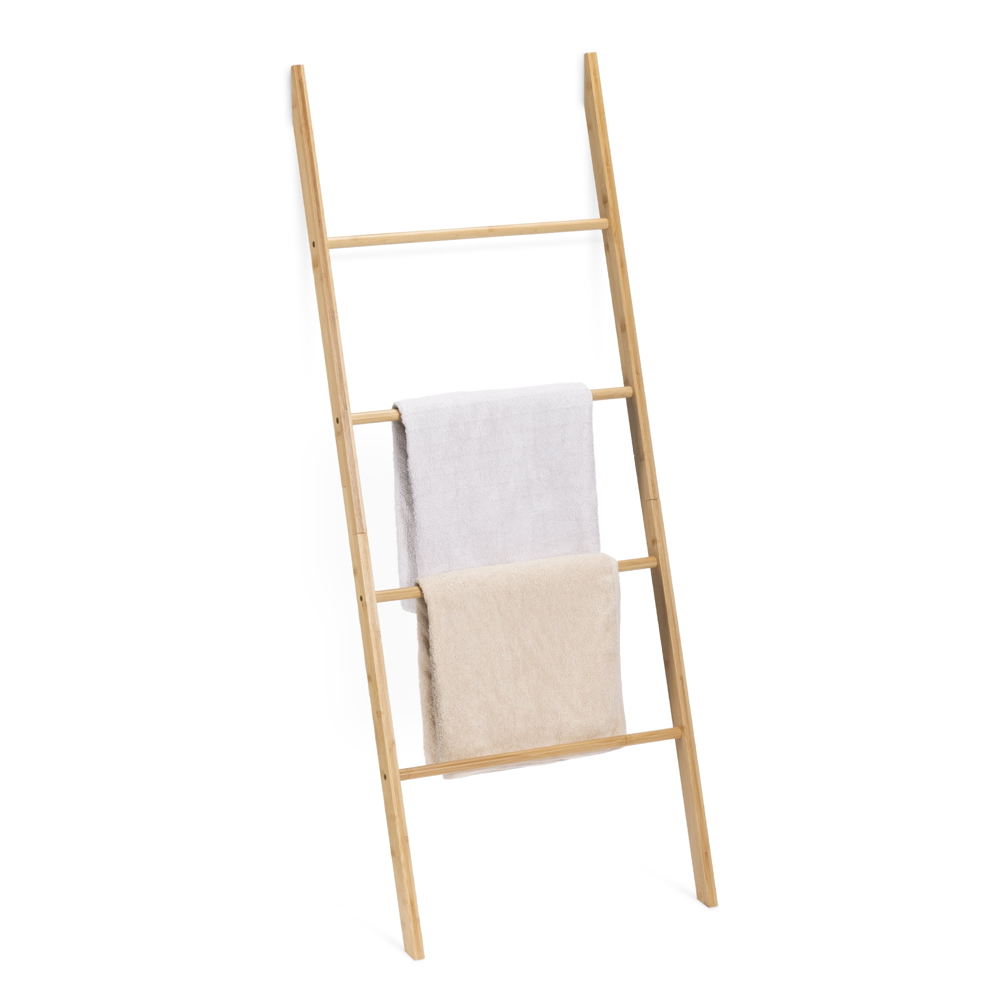 Navaris Bamboo Towel Ladder - Wood Rack for Towels, Clothes, Blankets ...