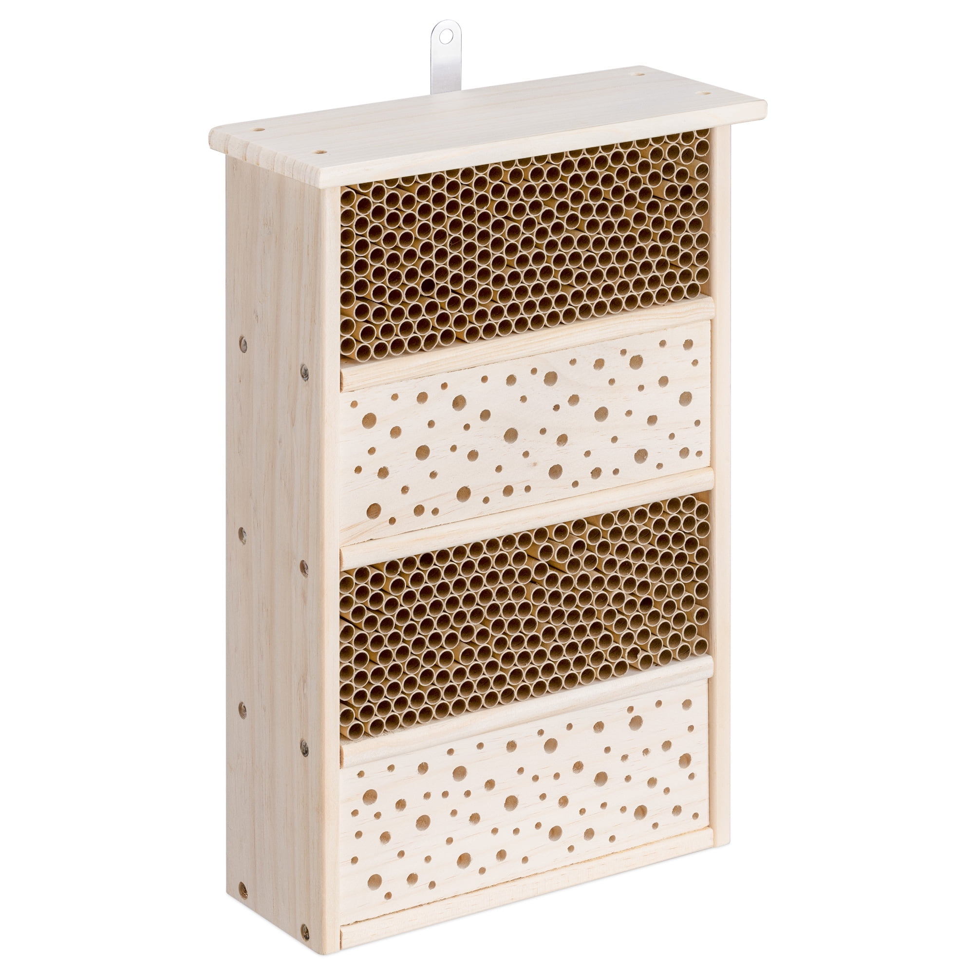 Navaris Bee House for Garden - 10.2" x 15.8" Bee Hotel for the Garden ...