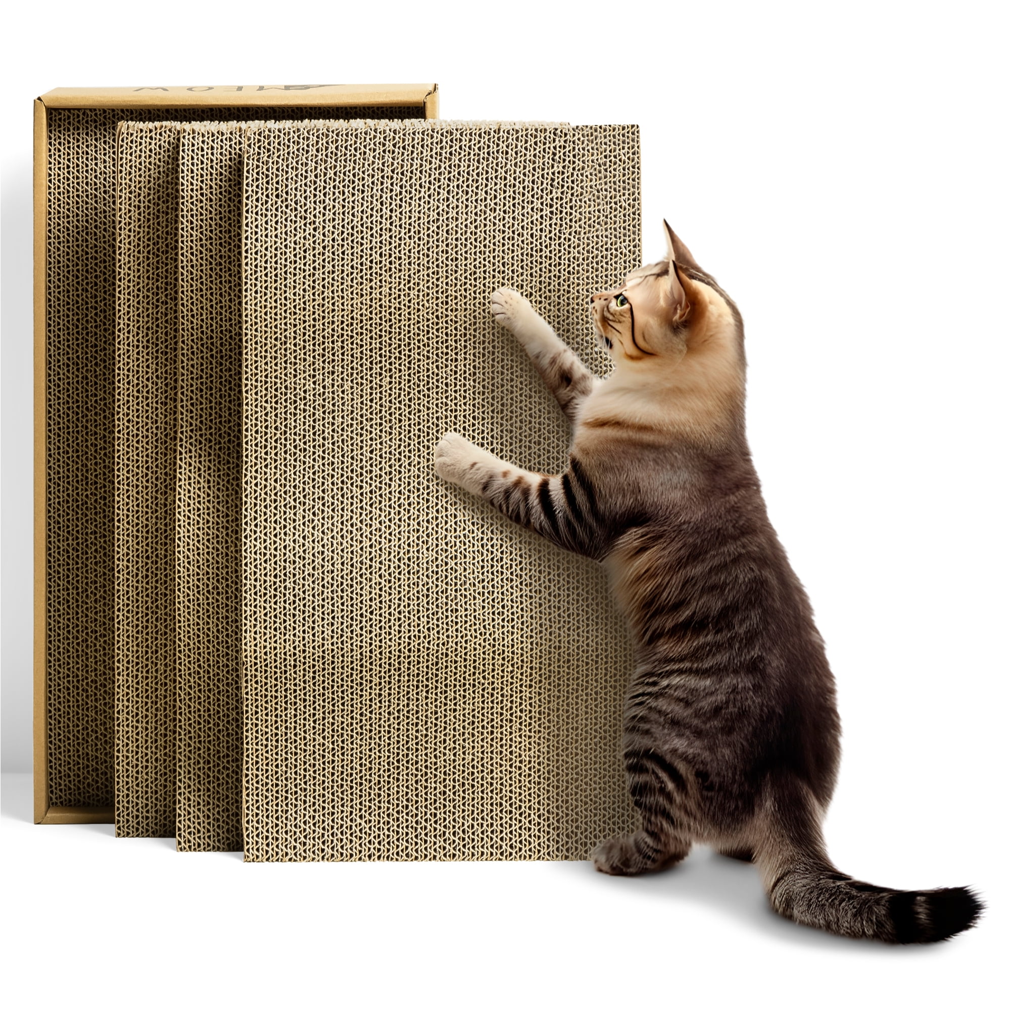 Navaris Cardboard Cat Scratcher Set - Scratching Card Board Mat for ...
