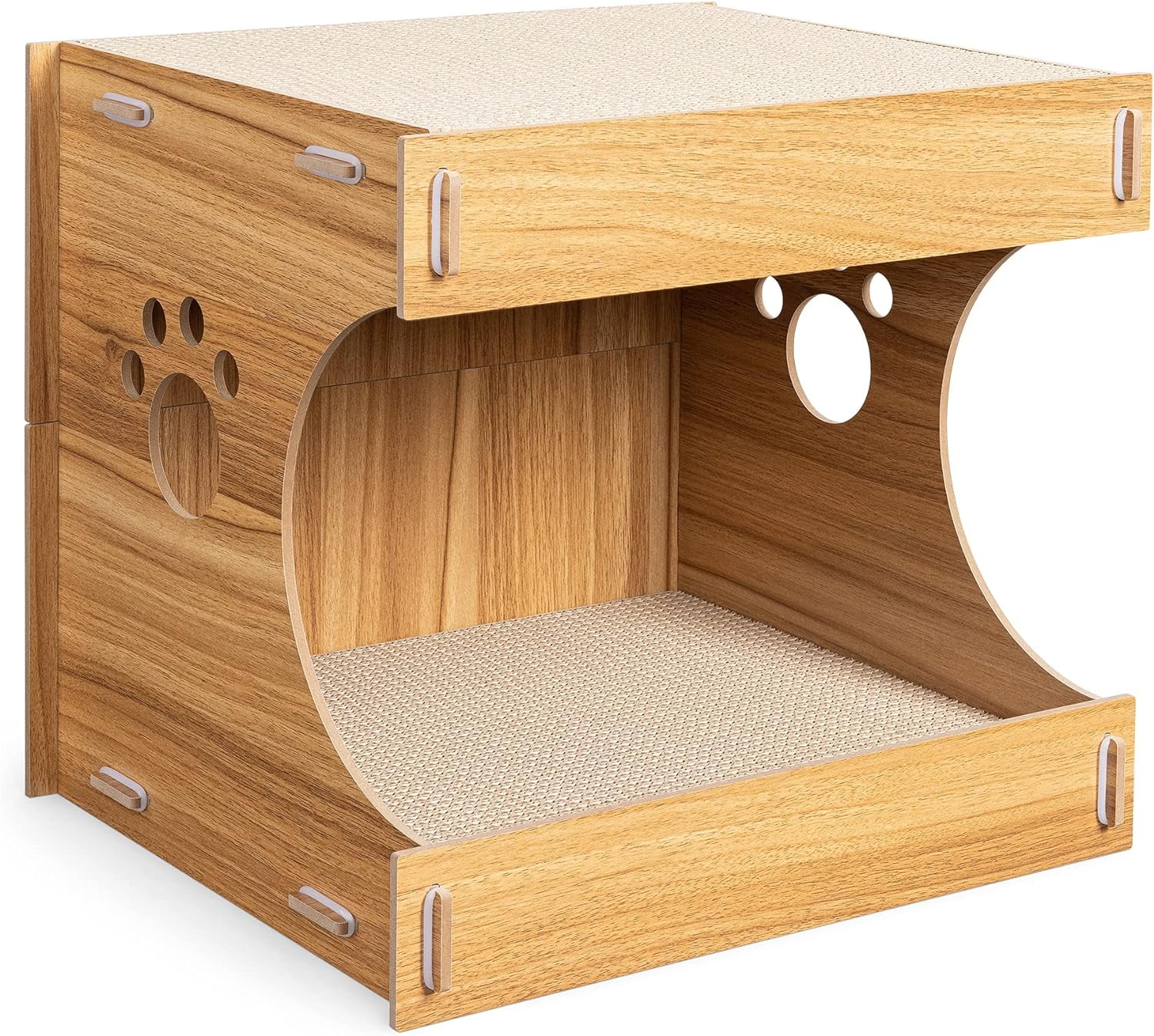 Navaris 1-Story Indoor MDF Scratch Box House for Cats with MDF Housing ...