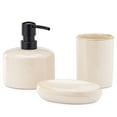 Navaris Ceramic Bathroom Accessories Set (3 Pieces) - Includes Soap ...