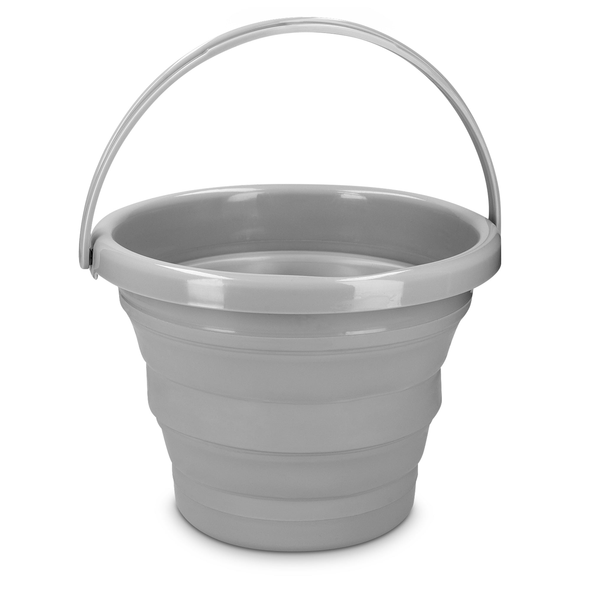 Navaris Collapsible Bucket with Handle - 1.3 Gallon (5L) Portable Pail ...