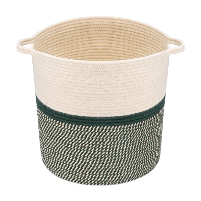 Navaris Woven Cotton Rope Storage Baskets, Handles - Walmart.com