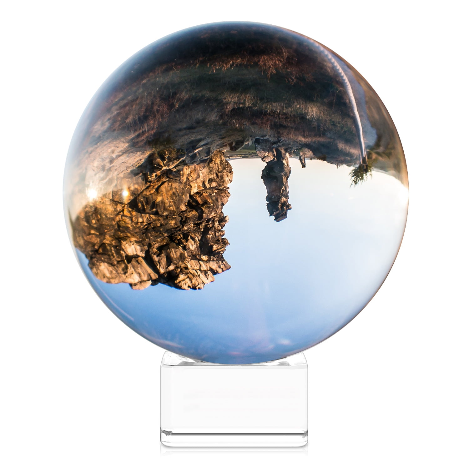 Navaris Crystal Clear Glass Ball - 100mm Transparent K9 Globe for ...