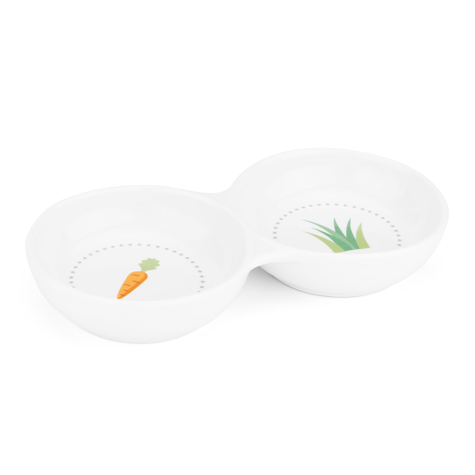 Navaris Double Food Bowl for Small Animals - Ceramic Food Bowls for ...