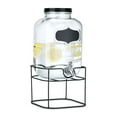 Navaris Drink Dispenser With Black Metal Stand - 1.3 Gallon (5L) Glass ...