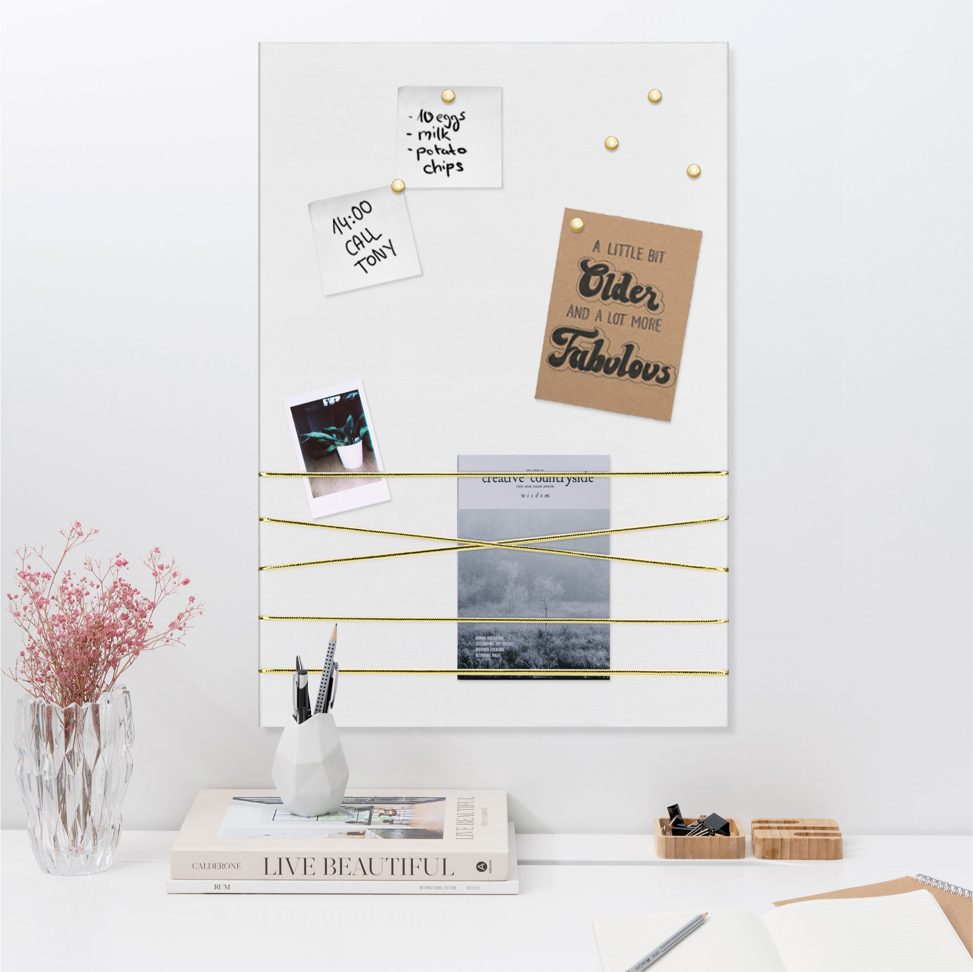 Navaris Fabric Memo Bulletin Board - 12" x 17" Velvet Memory Board for ...