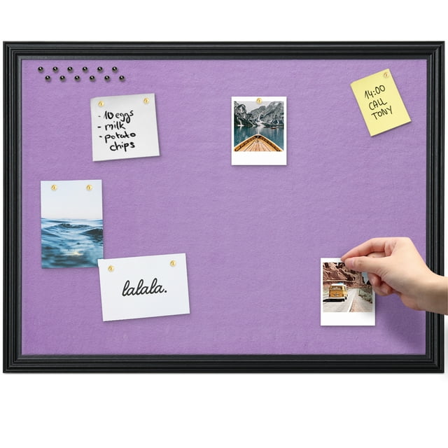 Navaris Framed Fabric Bulletin Board - 18 x 24 inches Plush Jewelry ...