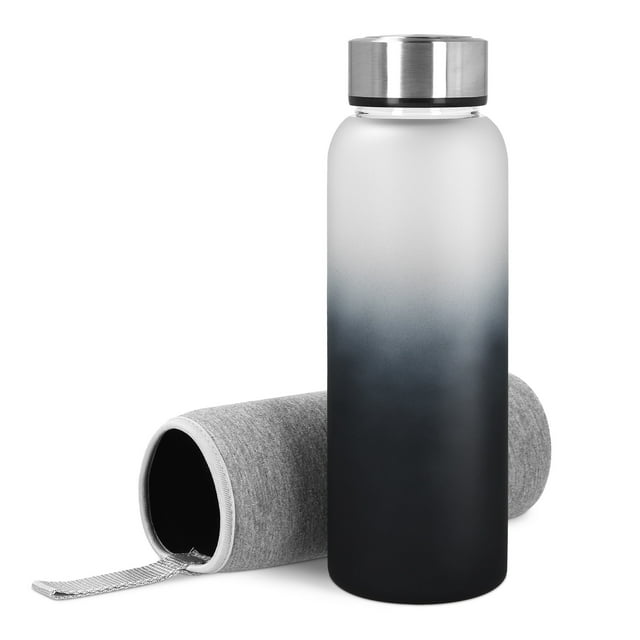 Navaris Glass Water Bottle - 32oz (950ml) Borosilicate Glass Heat ...