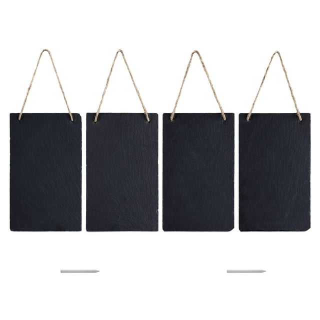 Navaris Hanging Slate Chalkboard Signs (Set of 4) - 6" x 10" Farmhouse ...
