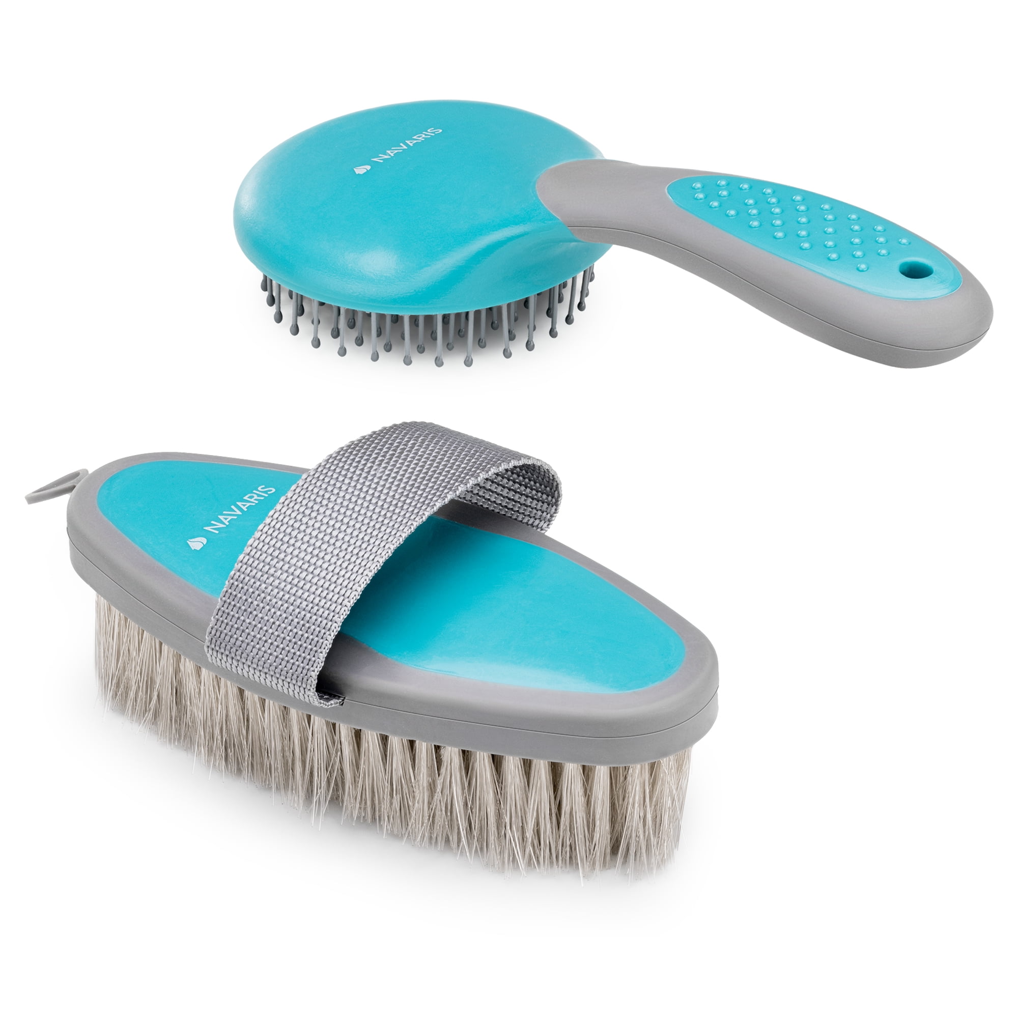 Navaris Horse Grooming Brush Set - 2x Equestrian Brushes for Horses ...