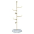 Navaris Jewelry Stand Organizer Holder - Gold and Marble Tree for ...