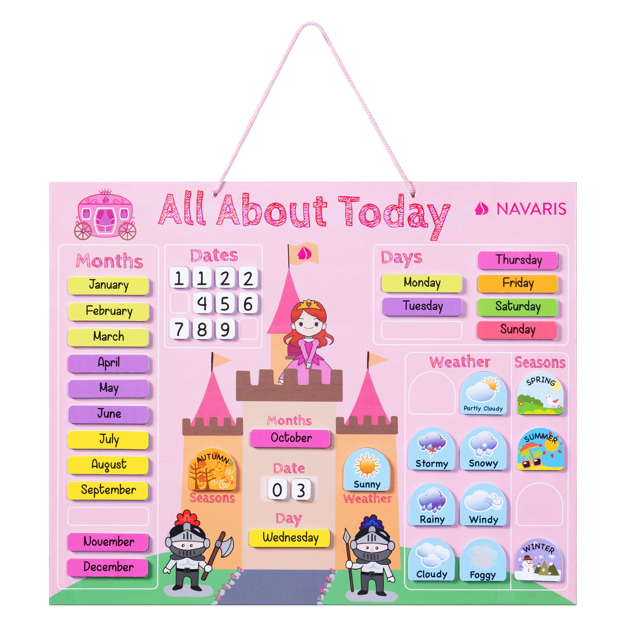 Navaris Kids Magnetic Calendar Board - My First Calendar Daily Magnet ...
