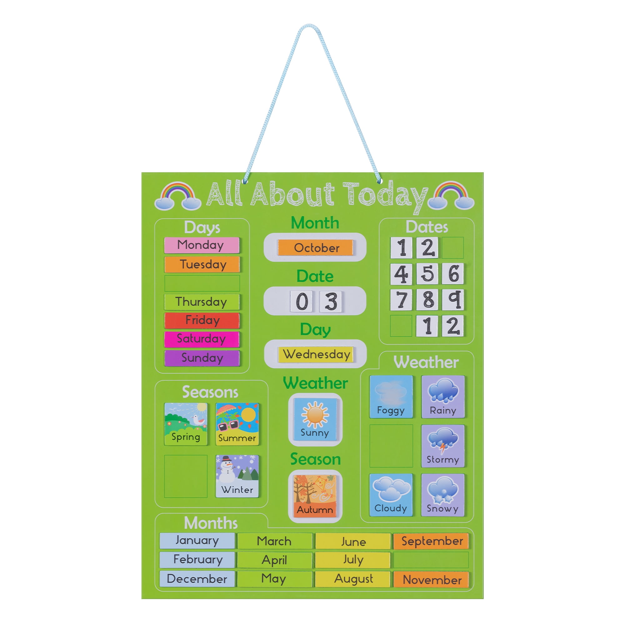 Navaris Kids Magnetic Calendar - Early Years Learning - Weather, Date ...