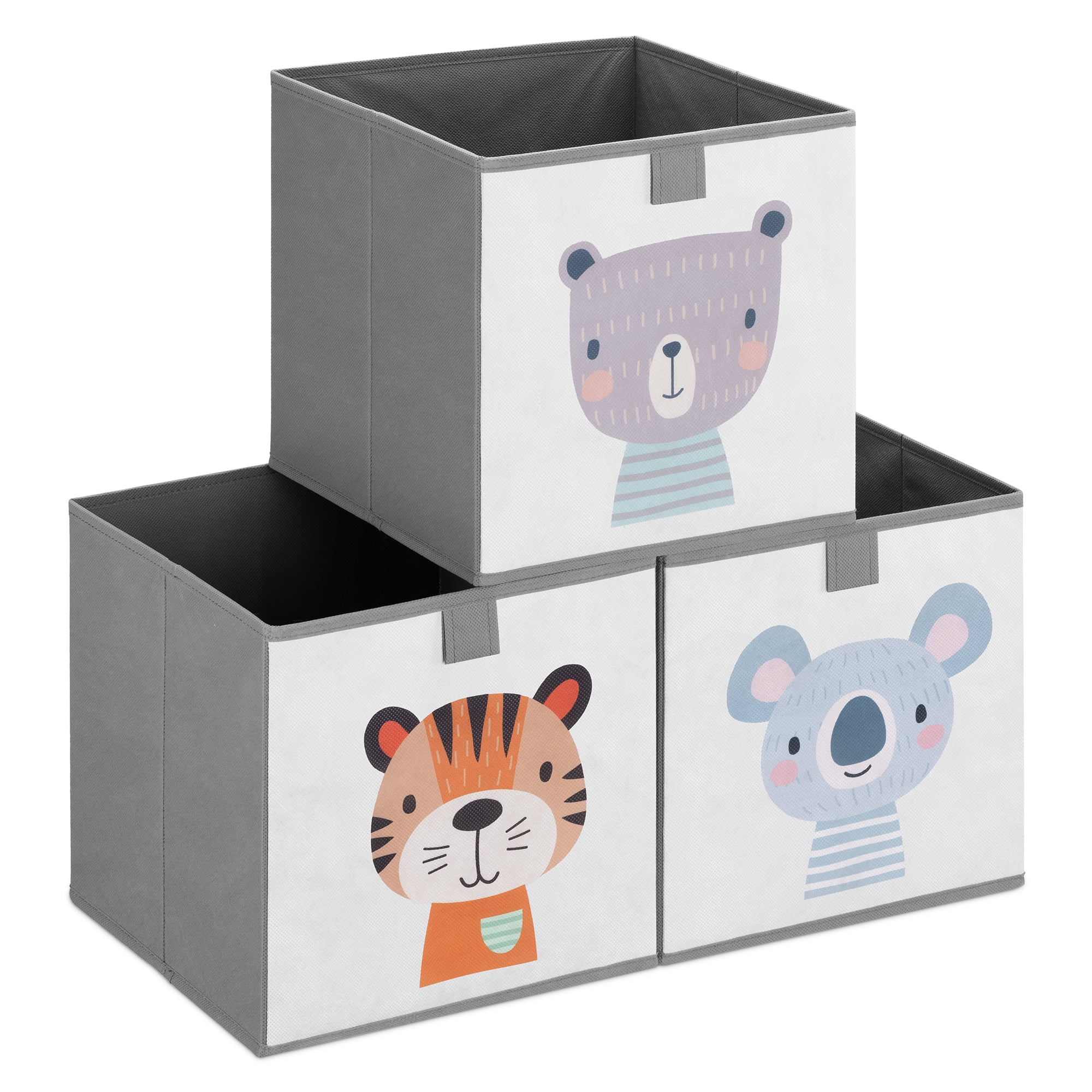 Navaris Kids Storage Cubes (Set of 3) - Storage Boxes 11x11x11" with ...