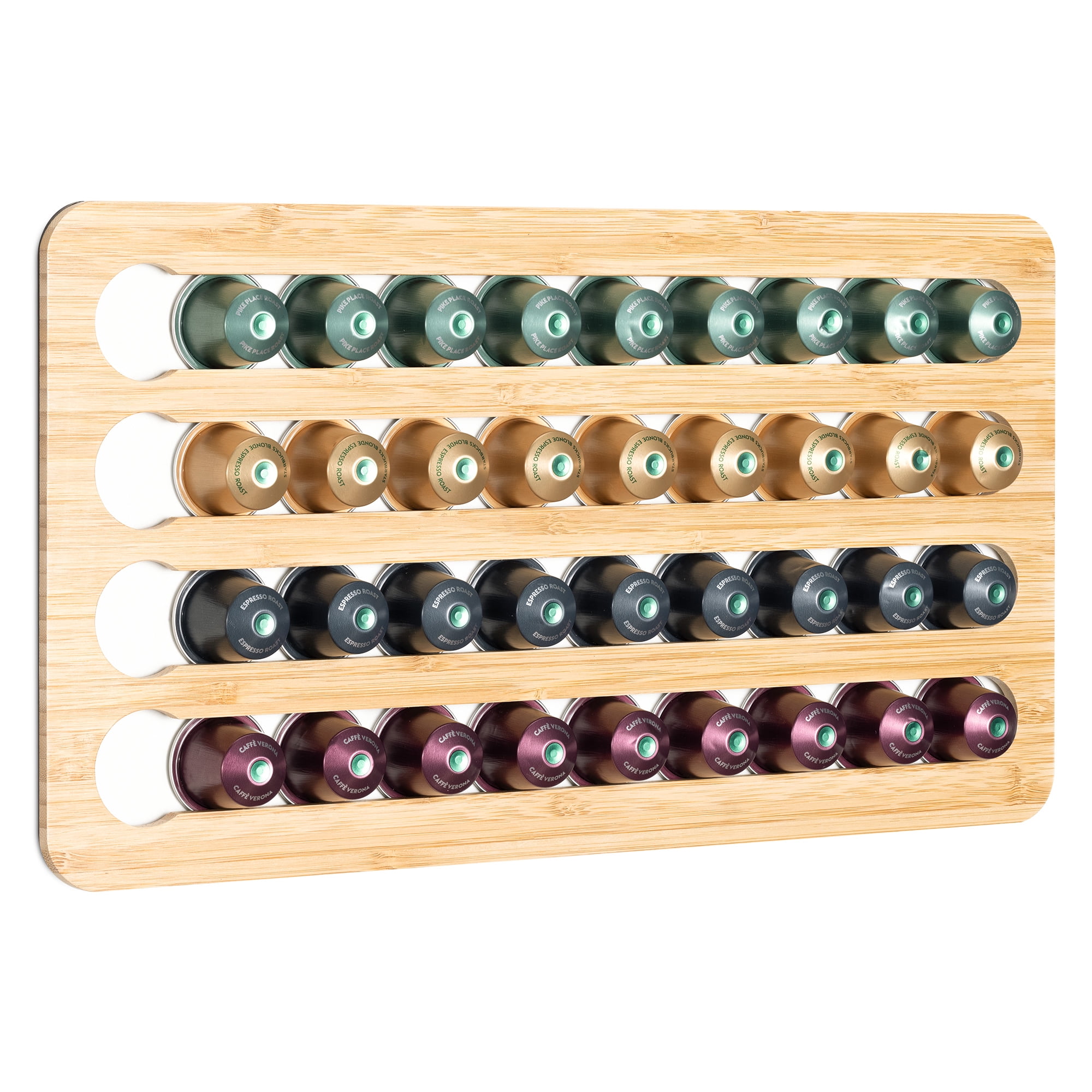 Navaris Magnetic Coffee Pod Holder - Bamboo Capsules Pods Storage ...