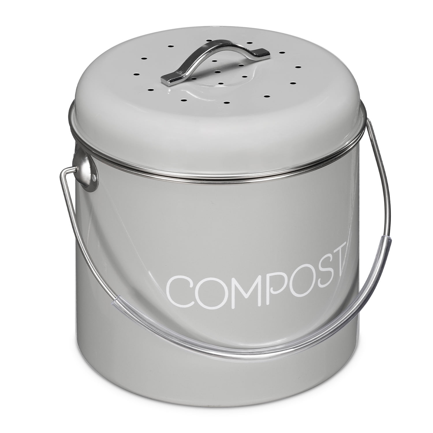 Navaris Metal Compost Caddy Bin - 0.8 Gallon Kitchen Composting Bucket ...
