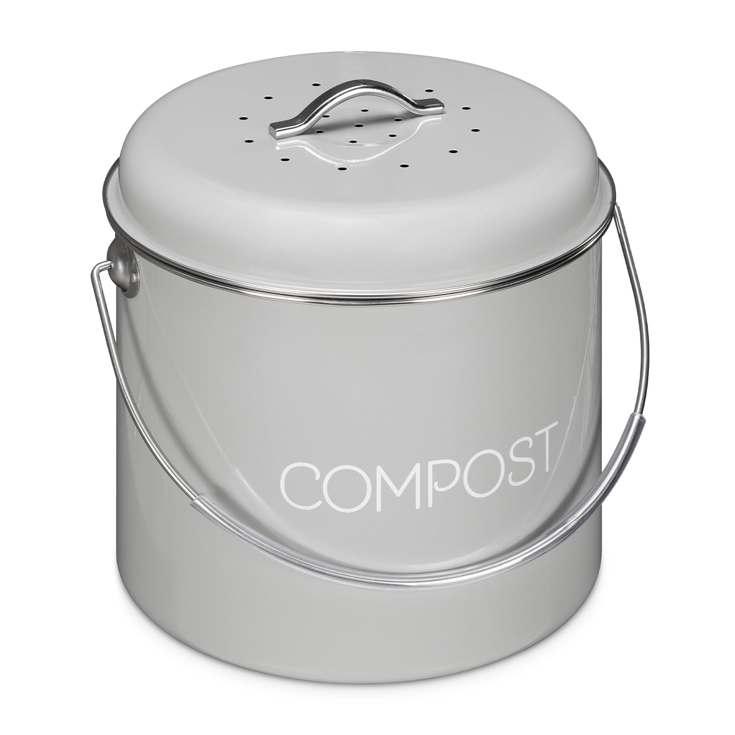 Navaris Metal Compost Caddy Bin - 1.3 Gallon Kitchen Composting Bucket ...