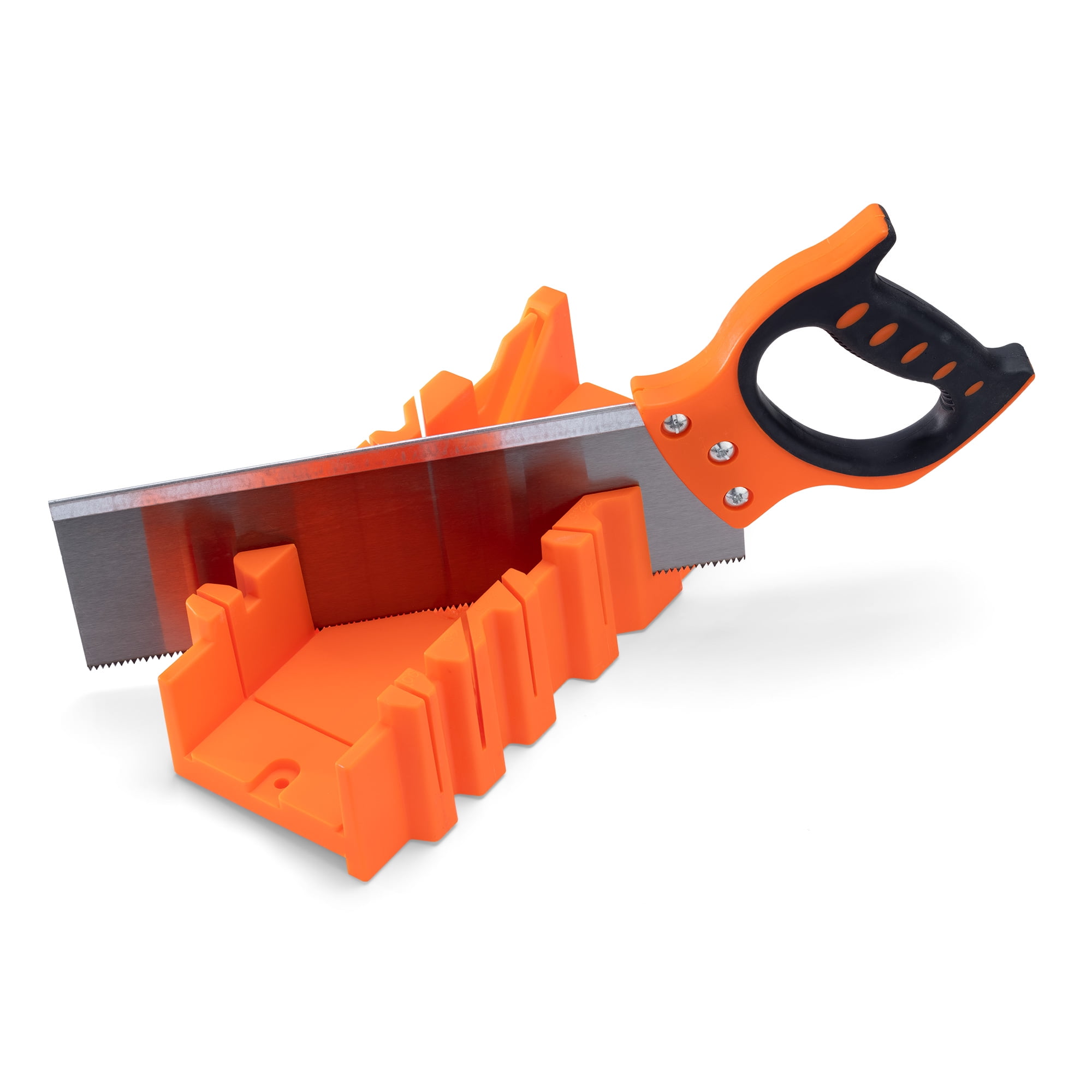 Navaris Miter Box with Saw - Mitre Box with 12" Hand Saw Cutter Tool ...