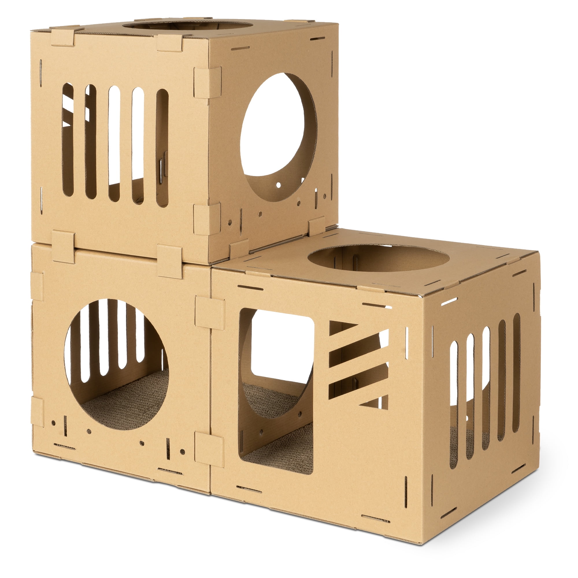 Navaris Modular Cardboard Cat House - DIY Corrugated Cardboard ...