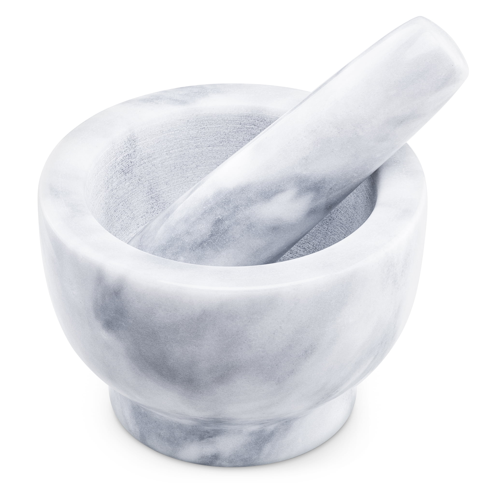 Navaris Mortar and Pestle Set - White Marble Pestle and Mortar Bowl for ...