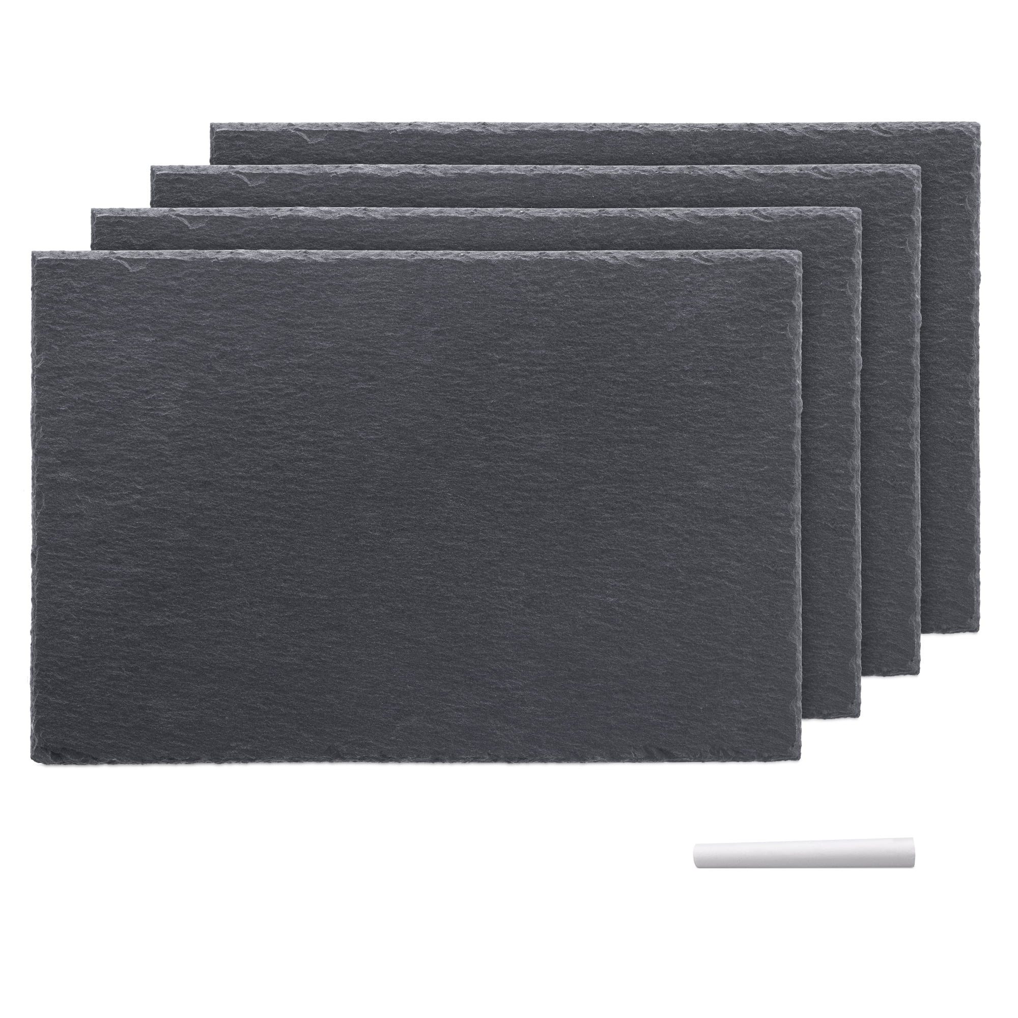 Navaris Natural Slate Serving Plates - Set of 4 Place Mat Serving Trays ...