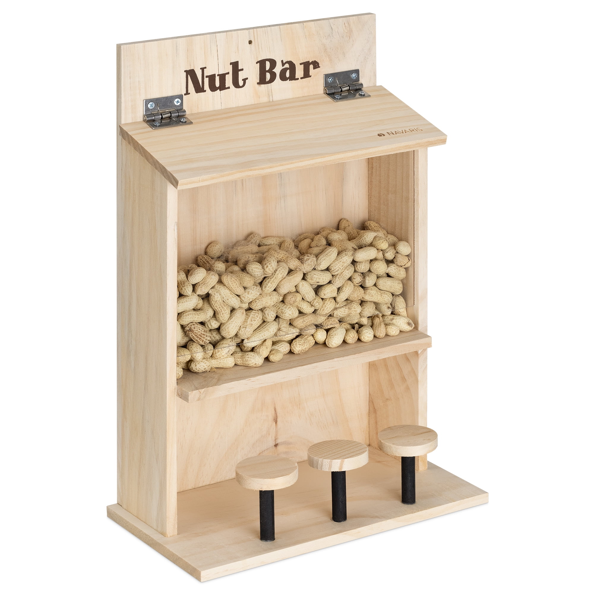 Navaris Nut Bar Squirrel Feeder - Outdoor Wood Design with Bar Stools ...
