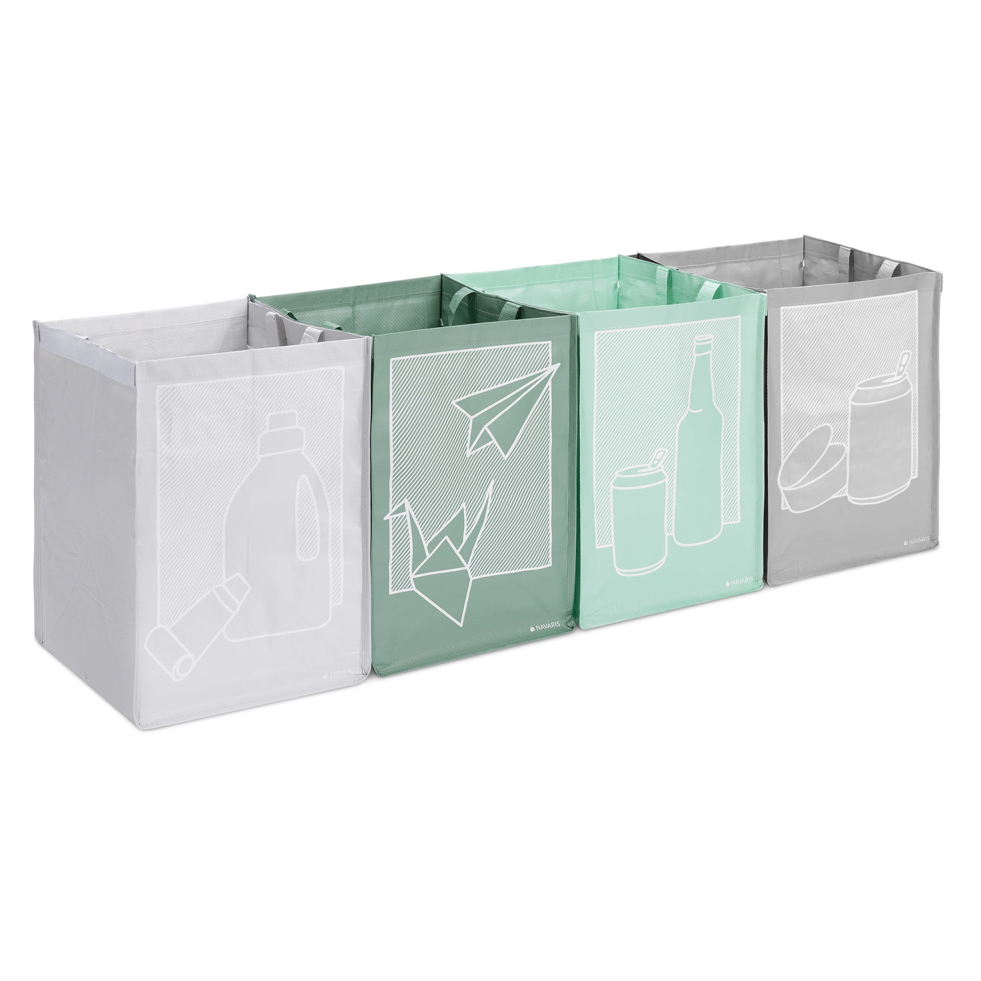 Navaris Recycle Bag Set (4 Pieces) - Reusable Recycling Bags to ...