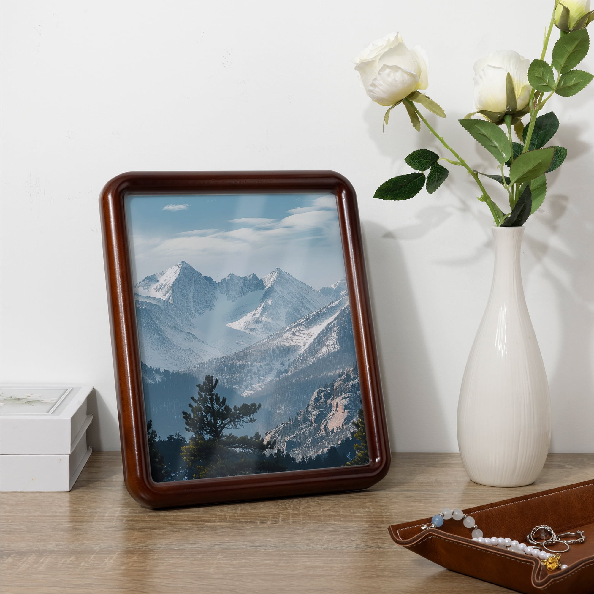 Navaris Retro Wooden Photo Frame, Wooden Picture Frames, 10x8 photo ...