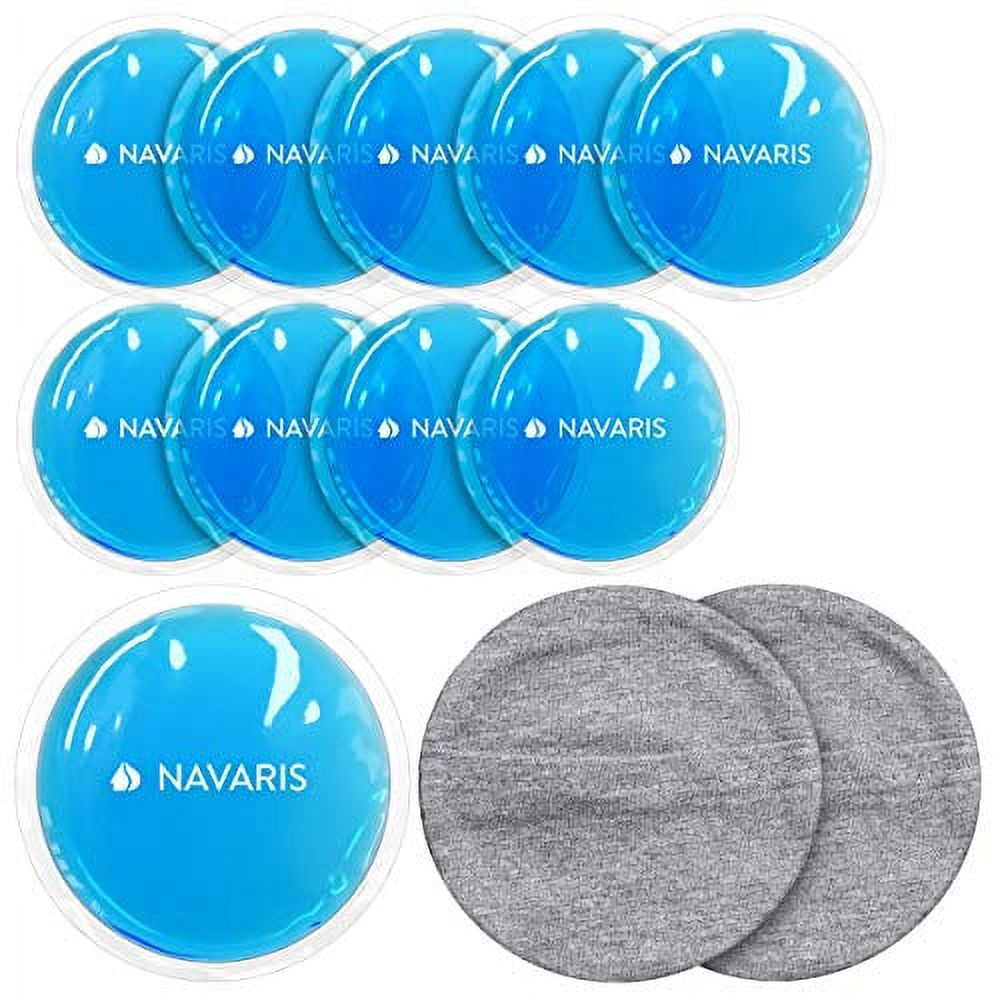 Navaris Round Gel Ice Pack Set - Set of 10 Small Reusable Gel Ice Packs ...