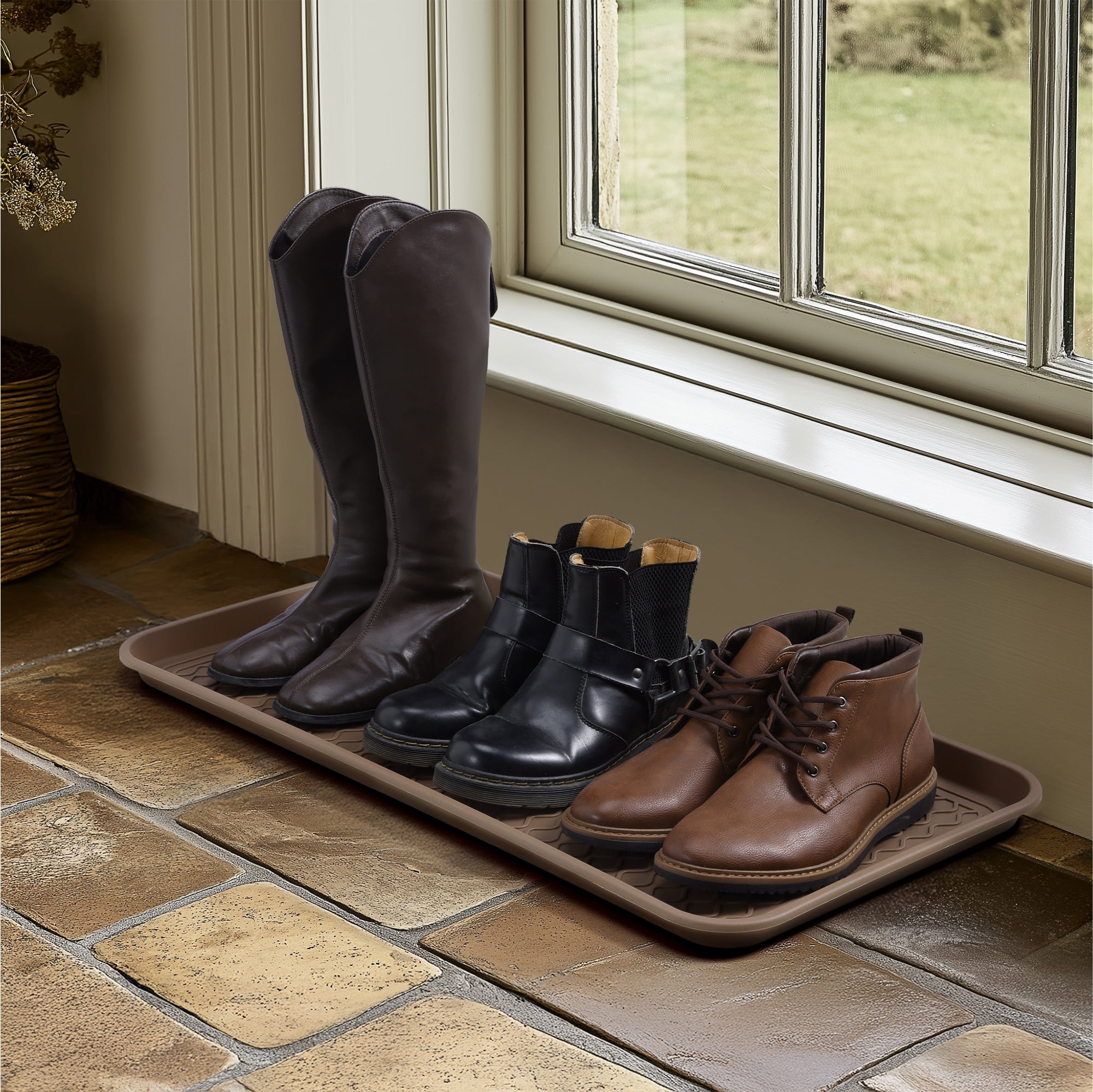 Navaris Shoe Drip Tray - Waterproof Indoor or Outdoor Boot Storage Tray ...
