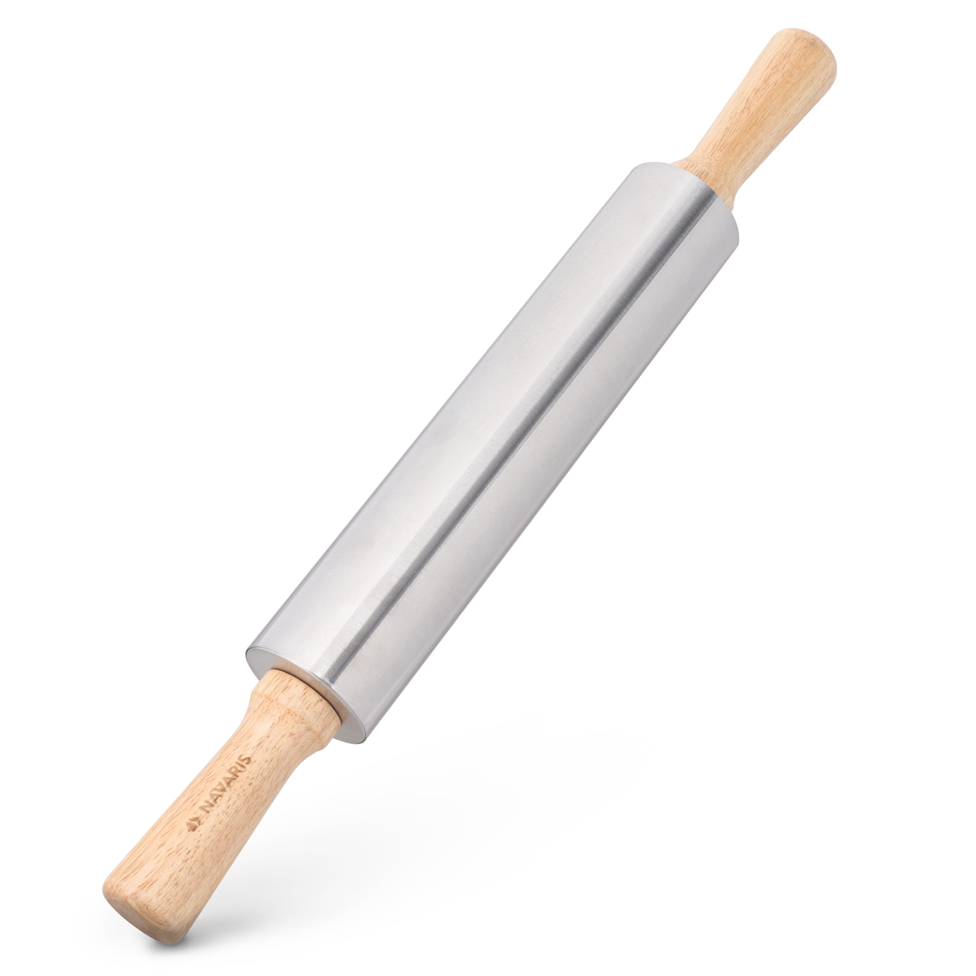 Navaris Stainless Steel Rolling Pin 17 Inch Metal Dough Roller with ...