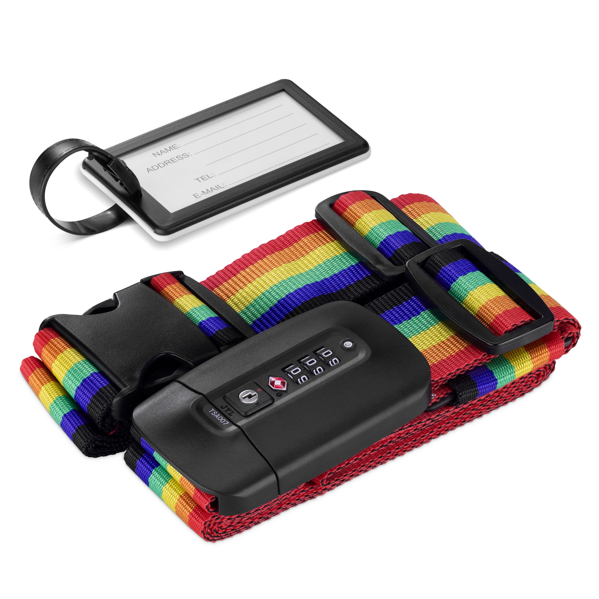 Navaris TSA Luggage Strap - Secure Adjustable Strap for Suitcases with ...