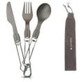 Navaris Titanium Folding Utensil Set - Fork Knife Spoon Foldable Metal ...