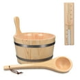 Navaris Wooden Sauna Bucket with Ladle - Essential Spa Accessory for ...