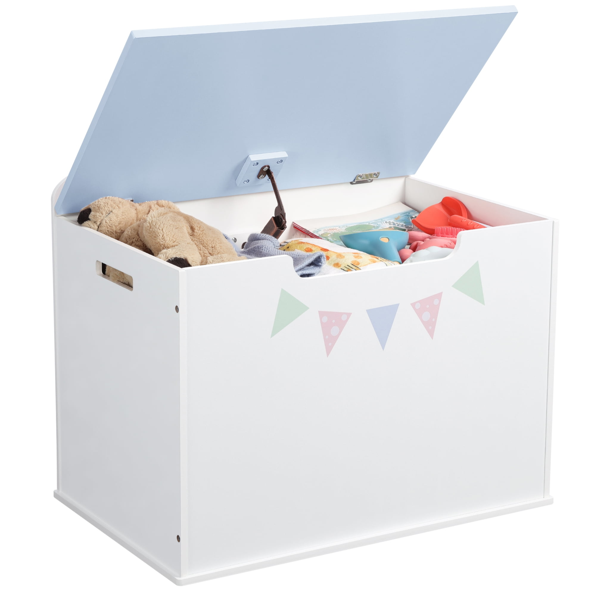 Navaris Wooden Toy Box - Versatile Storage Bench with Lid for Boys ...