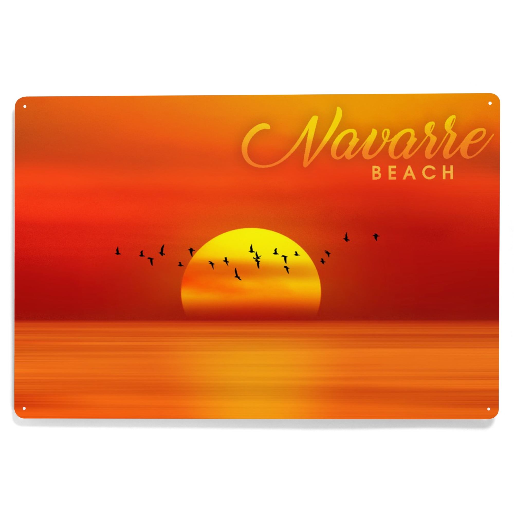 Navarre Beach, Sunset over Ocean (12x18 Aluminum Art, Indoor Outdoor ...
