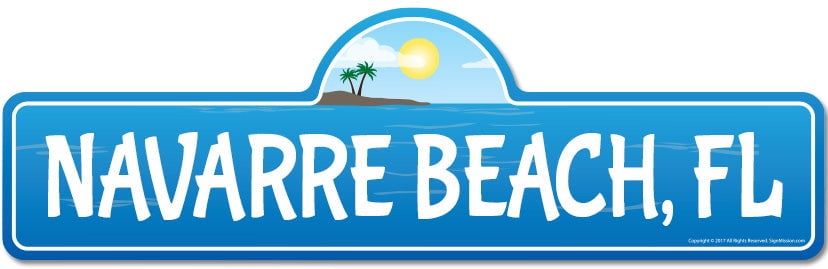 Navarre FL Florida Beach Street Sign | Indoor/Outdoor | Surfer Ocean ...