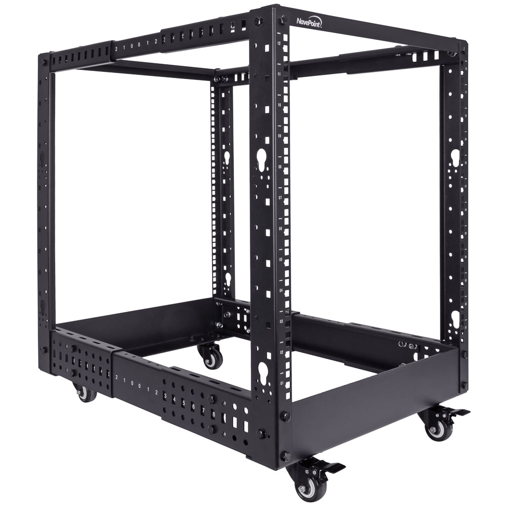 NavePoint 12U 4 Post Server Rack – Open Frame Rack for 19 Inch ...